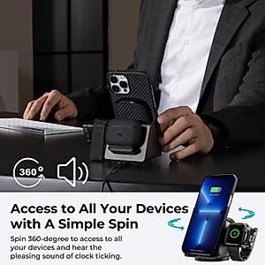 PITAKA 3 in 1 Charging Station, Apple Charging Station for iPhone 16/15/14/13/12, Air Pods Pro/3/2, and Apple Watch with Portable Magsafe Battery Pack [MagEZ Slider 2]