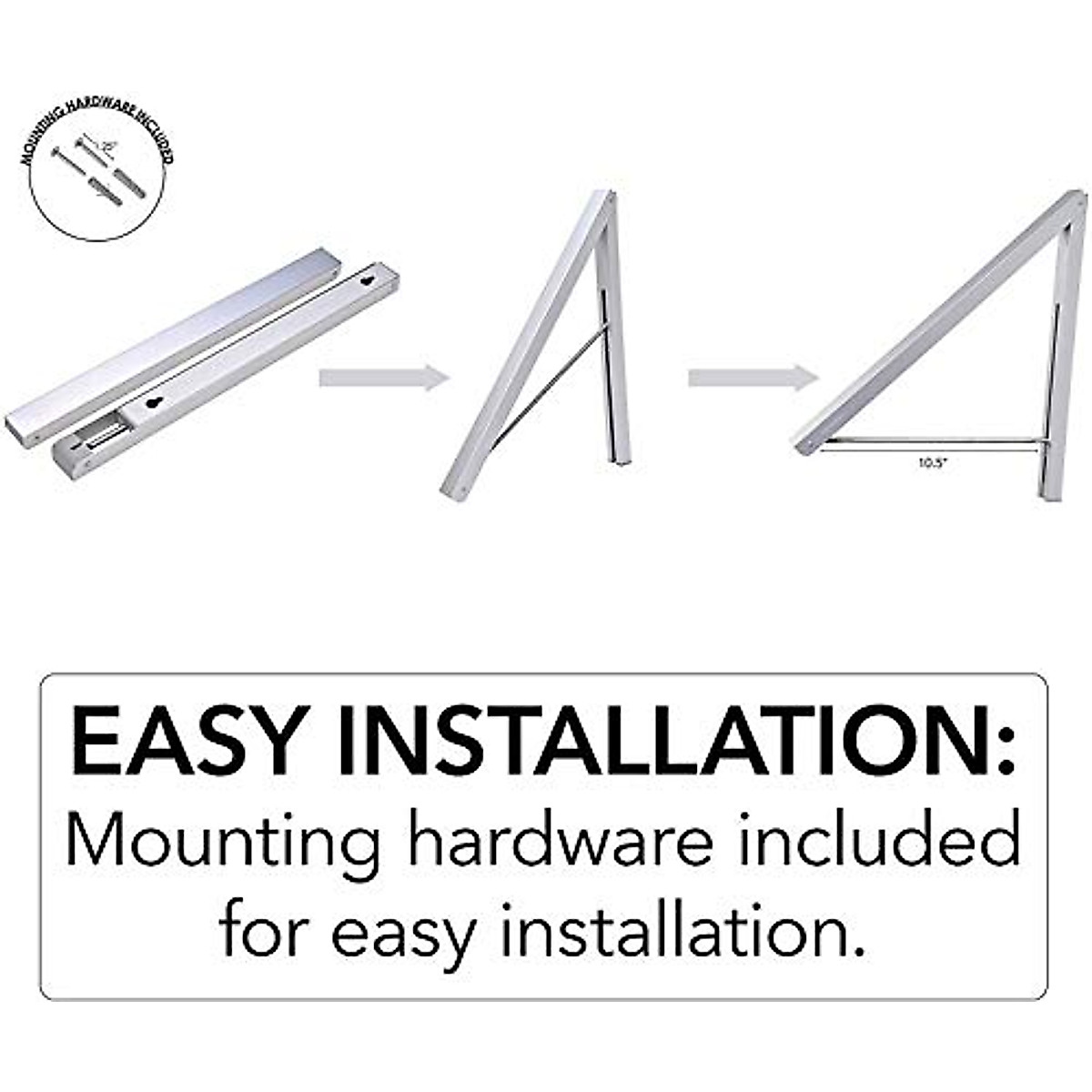 Single Foldable Clothing Rack, Wall-Mounted Retractable Clothes Hanger for Laundry Dryer Room, Hanging Drying Rod, Small Collapsible Folding Garment Racks, Dorm Accessories (Chrome)