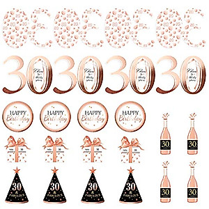 Konsait Rose Gold 30th Birthday Centerpiece Sticks-30th Birthday Table Toppers -Birthday Party Decorations Accessories- 30 Fabulous -Bday Party Cheers to Thirty Years Birthday Party Favor Supplies