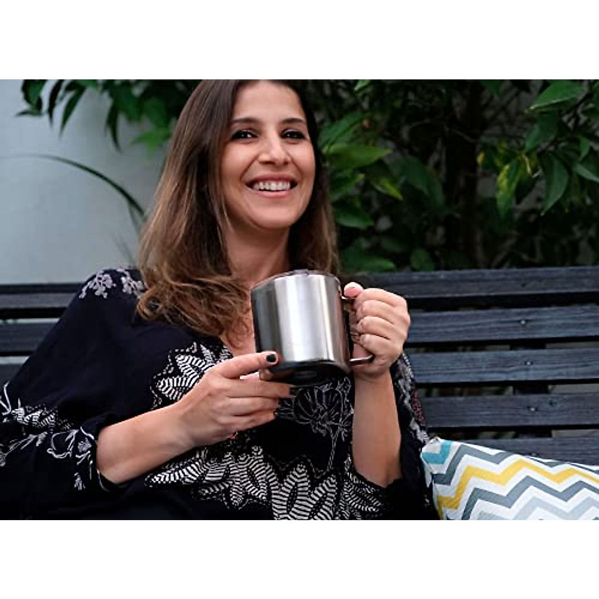 CHILLOUT LIFE Stainless Steel 16 oz Vacuum Insulated Coffee Mug with Handle and Lid, Large Thermal Camping Coffee Mug Cup with Durable Sliding Lid for Men & Women, Keeps your Beverages Hot & Cold