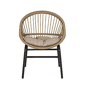 Christopher Knight Home Coniston Dining Set, Light Brown + Beige + Black