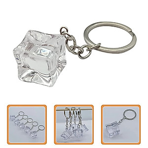 Holibanna Ice Cube Key Chain Resin Ice Keychain Key Ring Car Bag Keychain Accessories