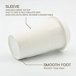 UDMG Reusable Double Wall Insulated White Ceramic Travel Coffee Cup with Lid & Sleeve, 12 fl.oz, I Am Not a Paper Cup…