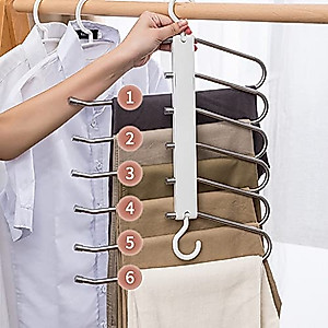 RIIPOO Pants Hangers Space Saving 2-Pack, Jeans Hangers Heavy Duty for Closet, Trousers Hangers Non Slip for Men Women