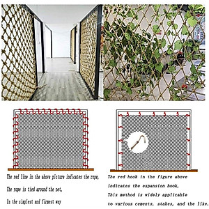 Hynet Rope Net for Climbing, Child Safety Net Fall Protection Net Rock Swingset Children Indoor Stairs Playground Outdoor Ceiling Decor Rope Thick 8mm (Size : 2 * 4m(7 * 13ft))