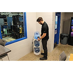 Wisconic Bottle Buddy Cascada Pour & Store System Water System-3-Tier 5 Gallon Jug Storage Rack with Floor Protector & Dispenser Tray-Home & Office Organization-Durable Plastic, Easy To Assemble-Gray