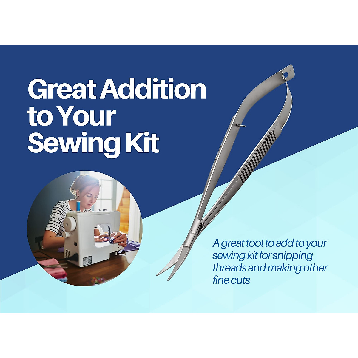 Castroviejo Scissors 5.5" CURVED stitch cutting embroidery spring action extra sharp ARTMAN brand BY WISE LINKERS USA