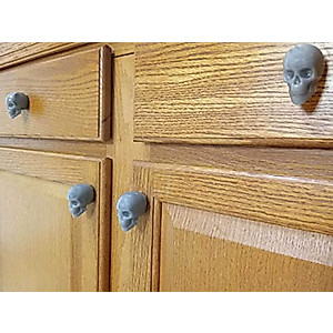 Sterling Silver Skull Door Knobs Drawer Knobs (Set of 2)