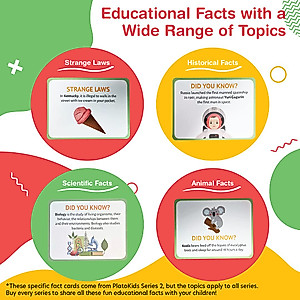 Lunch Box Notes for Kids – Pack of 60 Educational Lunch Box Notes - Lunch Notes Learning Flash Cards Kindergarten or School - School Lunch Accessories for Kids - Fun Facts Series 3