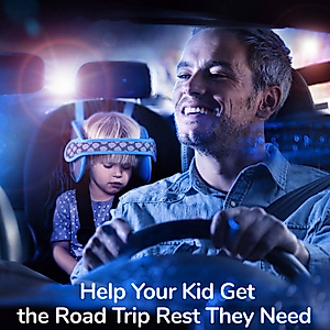 NAPUP Kids Head Holder for Car Seat – Adjustable Polyester Carseat Head Support for Toddler (Light Blue)