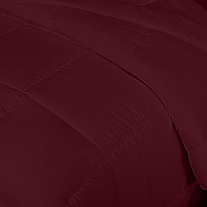 Utopia Bedding All Season Down Alternative Quilted Queen Comforter, Duvet Insert with Corner Tabs, Machine Washable, Bed Comforter (Burgundy/Red)