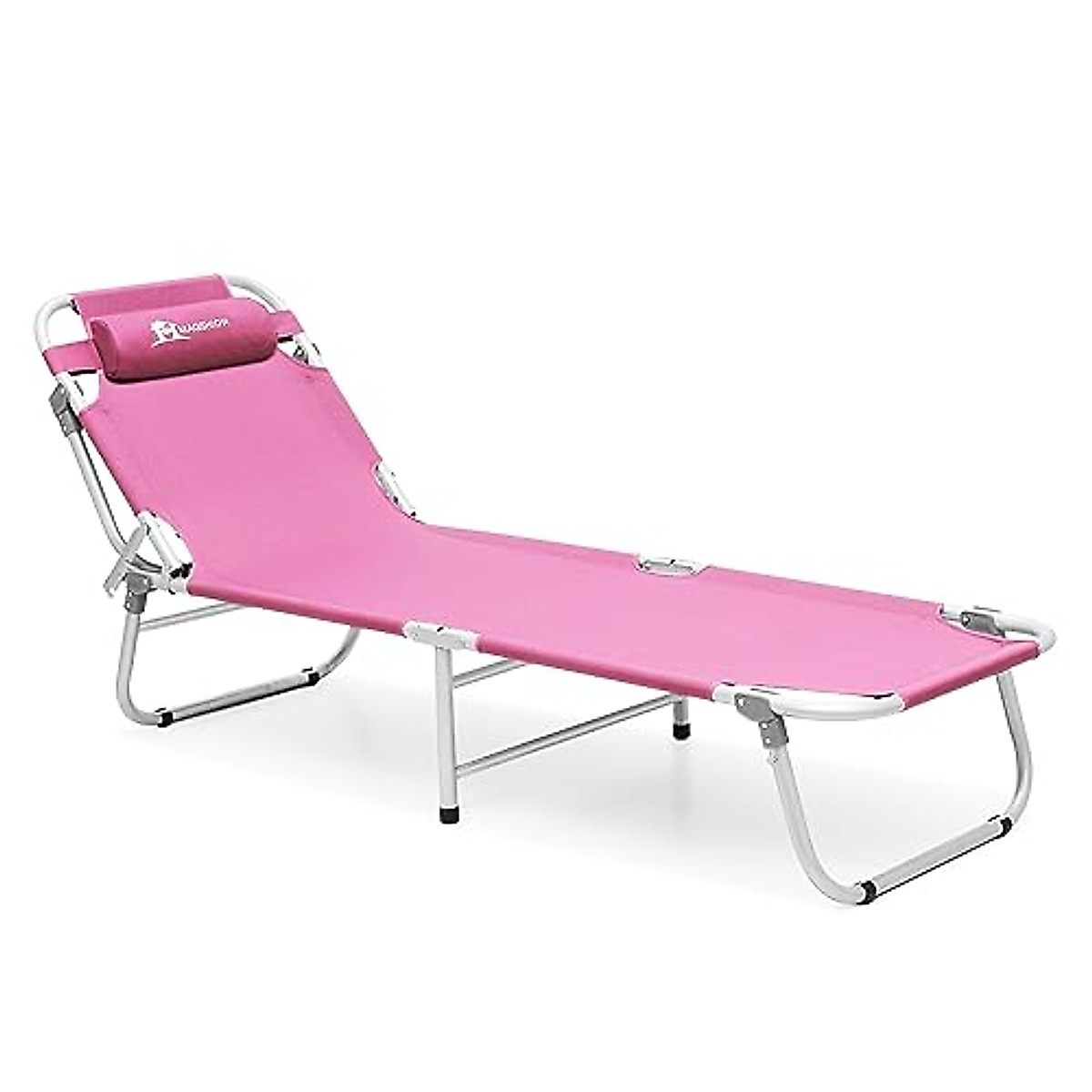 Magshion Portable Military Fold Up Camping Bed Cot, Folding Camping Cot for Adults Outdoor Bed Heavy Duty Sleeping Cots for Camp with Carry Bag, Neon Pink