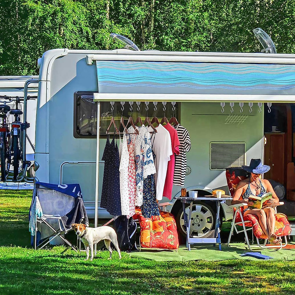 SVNR 24PCS RV Awning Light Hooks, S Shaped Hooks for Lights Camping Awning Accessory Holder, Easy for Awning Roller Slot, Light Support Hanger Christmas Party, Indoor or Outdoor