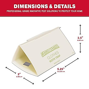Catchmaster Clothes Moth Traps for House 24PK Wardrobe Closet Storage Glue Traps, Sticky Bug Catcher Indoor with Pheromone, Odorless Adhesive Flying Insect Trap, Protect Clothing Pet Safe Pest Control