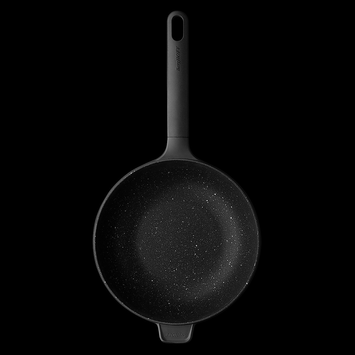 BergHOFF GEM Non-stick Cast Aluminum Stir-Frying Pan 10" 3.0 qt. Black Stay-cool Handle, Hanging Loop Ferno-Green, PFOA Free Coating Induction Cooktop Fast Heating