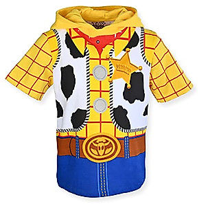 Disney Toy Story Boys Hooded Shirt Toy Story Costume Tee - Sheriff Woody (Yellow, 5T)