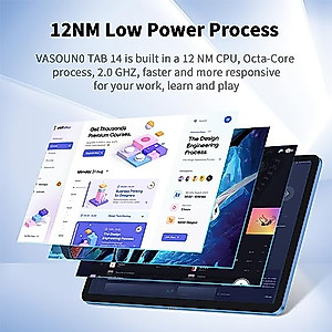 VASOUN Android 11 Tablet 10.4 inch, 16GB（8GB+8GB Expand）+256GB Tablet, 4G LTE Dual SIMS, 2.0GHz Octa-Core Gaming Tablet, 2K IPS Screen,8000Mah, 2.4G/5G WiFi, Bluetooth5.0 with Tablet PU Leather case