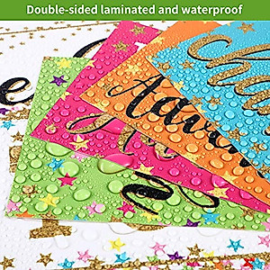 Home Classroom Sweet Motivational Gallery Signs, Confetti and Shine Bulletin Board Motivation Cards with Glue Point Dots for Bulletin Board Classroom School Office Home Nursery (Motivational Style)