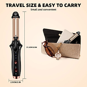 Cordless Curling Iron Rechargeable, Portable Mini Curling Iron, Travel 4000mAh USB Ceramic Cordless Curling Wand, Mini Flat Iron 3 Temp, Hair Curlers for Short Hair,Hair Straightener and Curler 2 in 1