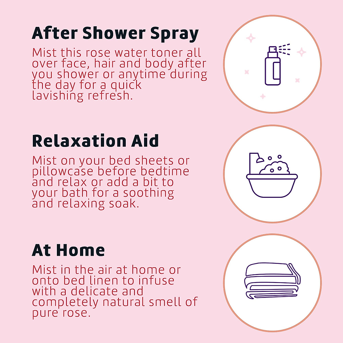 De La Cruz Rose Water Body Mist Refill- Rosewater Spray for Face, Skin and Hair 16 fl oz (1 Bottle)