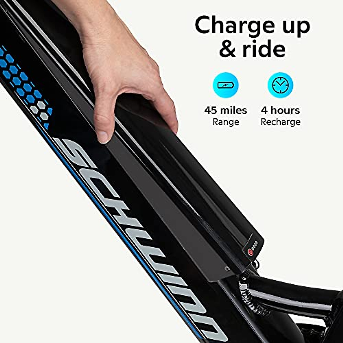 Schwinn Kettle Valley Adult Electric Bike, 18.5-Inch Aluminum Frame, 7 Speed, 700c Wheels, 375Wh Battery, Gloss Black