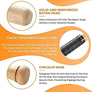 Gracfulcub Baseball Bat, Classic Wooden Baseball Bat for Baseball Training, Home Self Defense Baseball Bat for Youth Kids Teenagers Adult (25IN)