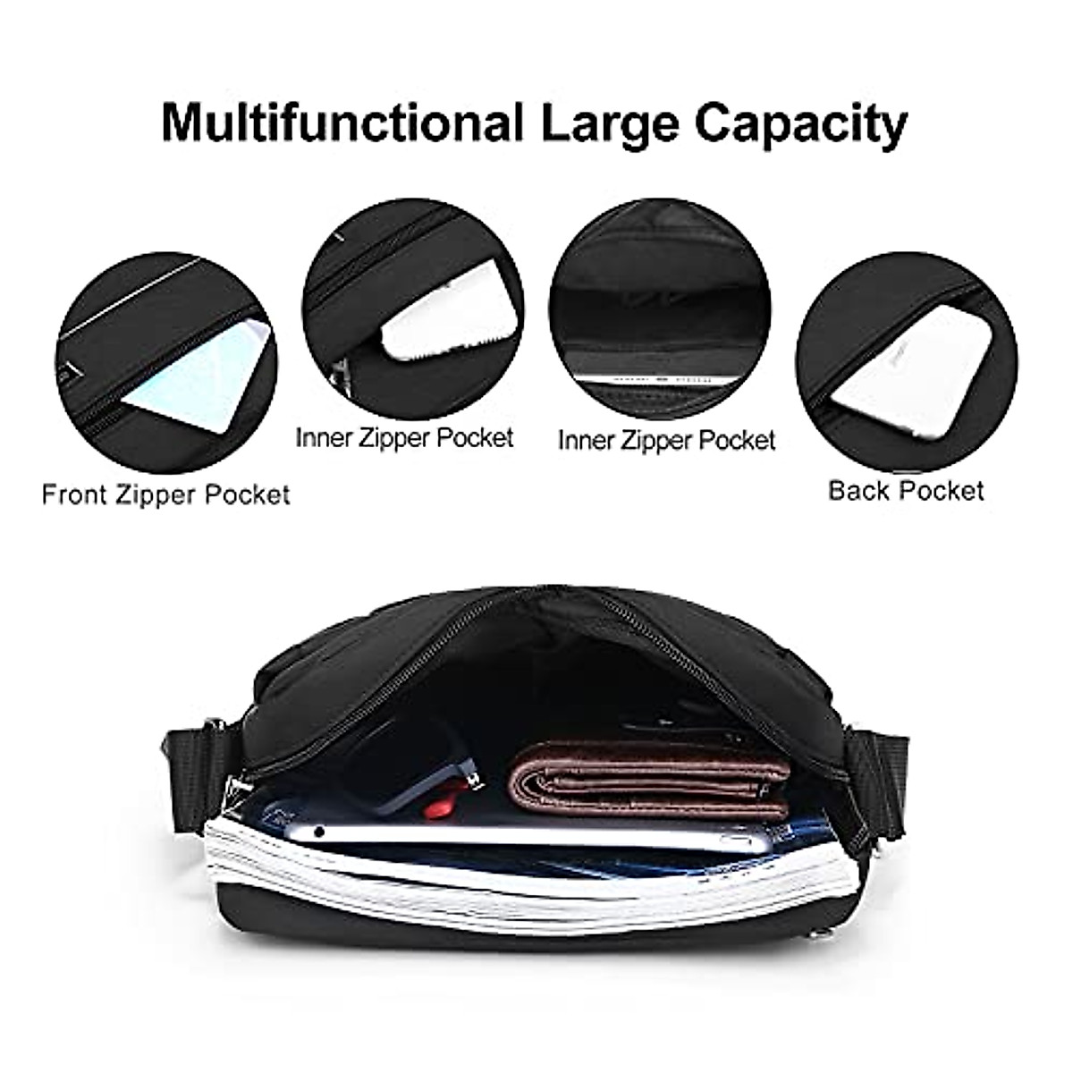 BAIGIO Small Messenger Bag for Men Shoulder Bag Crossbody Man Purse for Men Mini Ipad Bag Satchel Sling Bag Casual Business