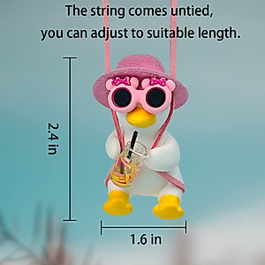 Cool Swinging Duck Car Hanging Ornament, Pendant Interior Rearview Mirror Decoration and Car Rear View Mirrior Hanging Accessories