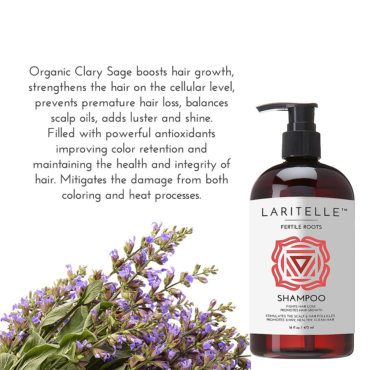 Laritelle Organic Anti-Thinning Shampoo | Fortifying, Strengthening & Rejuvenating | Prevents Hair Loss and Shedding, Promotes New Hair Growth | Ayurvedic Herbs, Lavender, Ginger, Rosemary