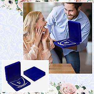 Yinkin 6 Pcs Velvet Jewelry Set Box Jewelry Display Case Earring Ring Bracelet Necklace Gift Box Pearl Necklace Storage Case for Wedding Travel Anniversary Valentines(Royalblue)