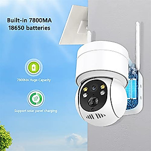 Security Camera Camera Solar Camera Wifi Outdoor 1080P PIR Human Detection Wireless Surveillance IP Cameras With Solar Panel 7800mAh Recharge Battery Surveillance Camera with Spotlight ( Color : 1080P