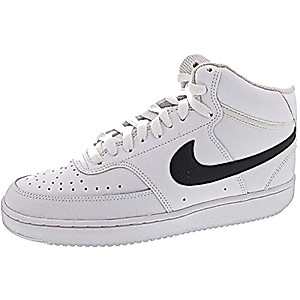 Nike Men's Court Vision Mid Sneaker, White/Blackwhite, 9 Regular US
