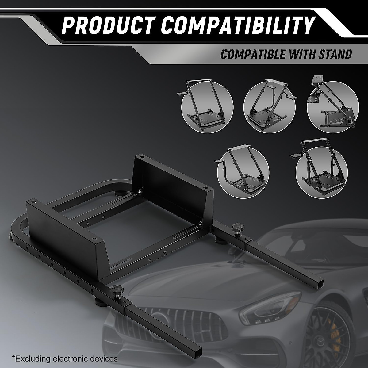 Supllueer Racing Seat Bracket Used with Racing Wheel Stand to Form Sim Cockpit Fit for Anman Marada Dardoo Minneer Adjustable Universal Sim Race Mount Support DIY, Excluding Seat