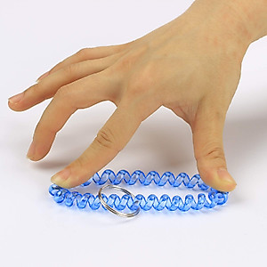 BIHRTC Pack Of 5 Colorful Spring Spiral Coil Keychain Coil Bracelets Stretchy Keychain Key Chain Bracelet Wrist Coil Key Chain Wrist Band Key Ring Wrist Key Holder Keychain Wrist Random Color