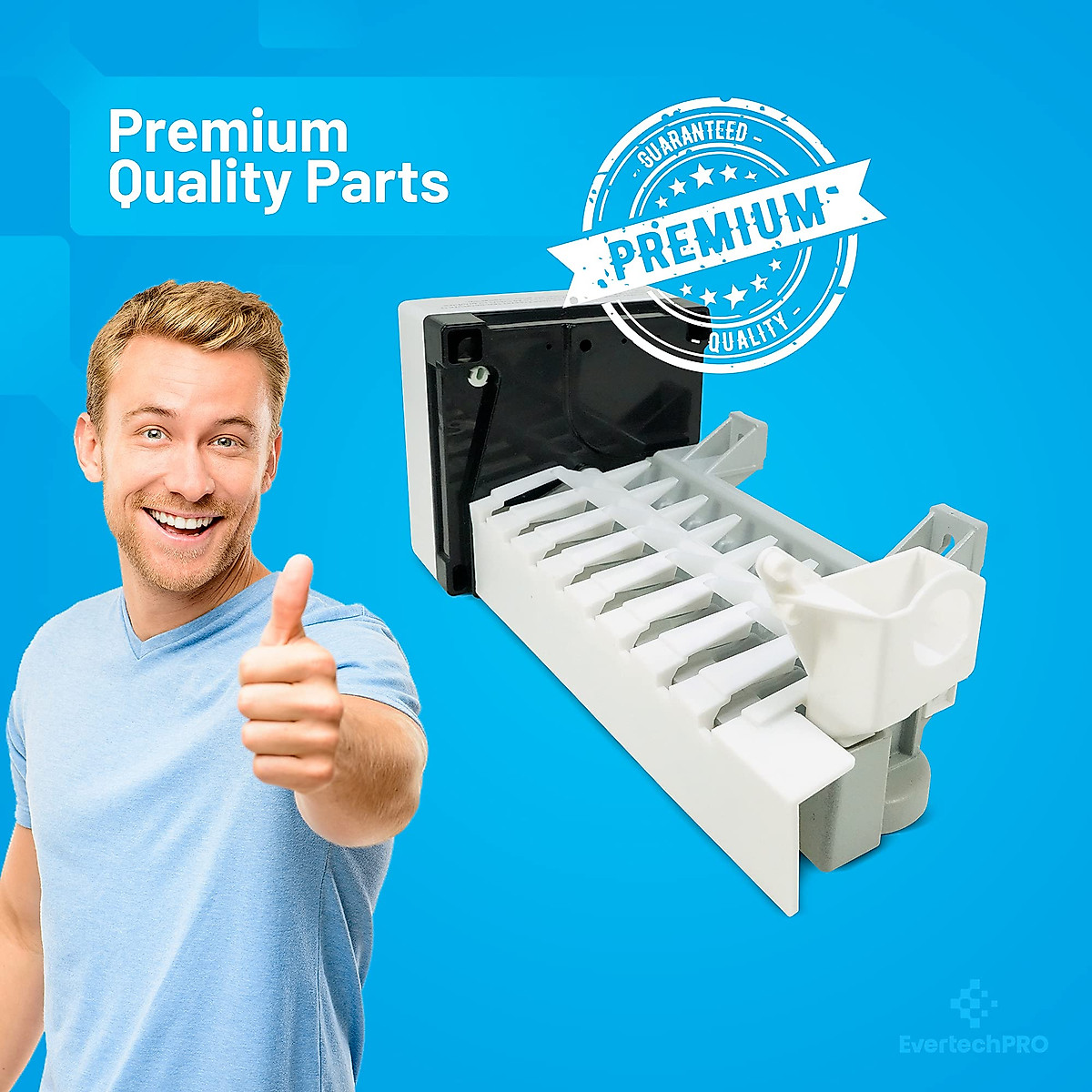 EvertechPRO W10300022 Icemaker Replacement for Whirlpool Refrigerator W10122556 1875826 AH3492269 EA3492269