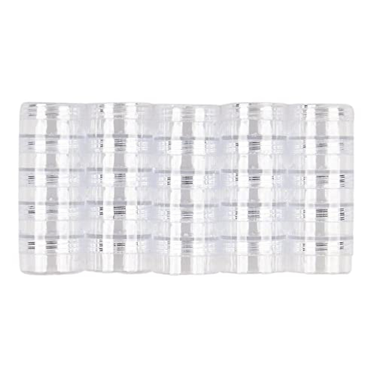 Craft County Clear Organizer Box with 5 Sets of Five Stackable Jars with Lid – 31 Pieces – Great for Diamond Art, Beads, Findings, Saving Space, and More!