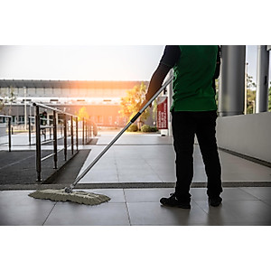 Ultimate Dust Mop Kit: Industrial-Grade Performance, Heavy-Duty Frame, Telescopic Handle - White 18 Inch