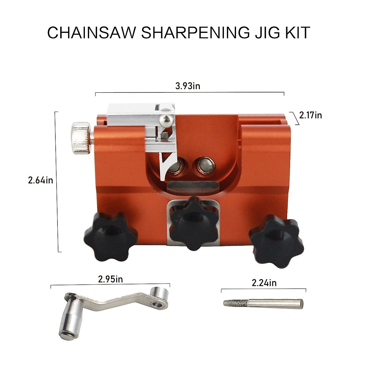 BLKGJTF Chainsaw Sharpener, Hand-Cranked Chainsaw Sharpening Jig Kit, Chainsaw Sharpener Jig, with Gloves and Cleaning Brush, for All Kinds of Chainsaws and Chainsaws, Yellow