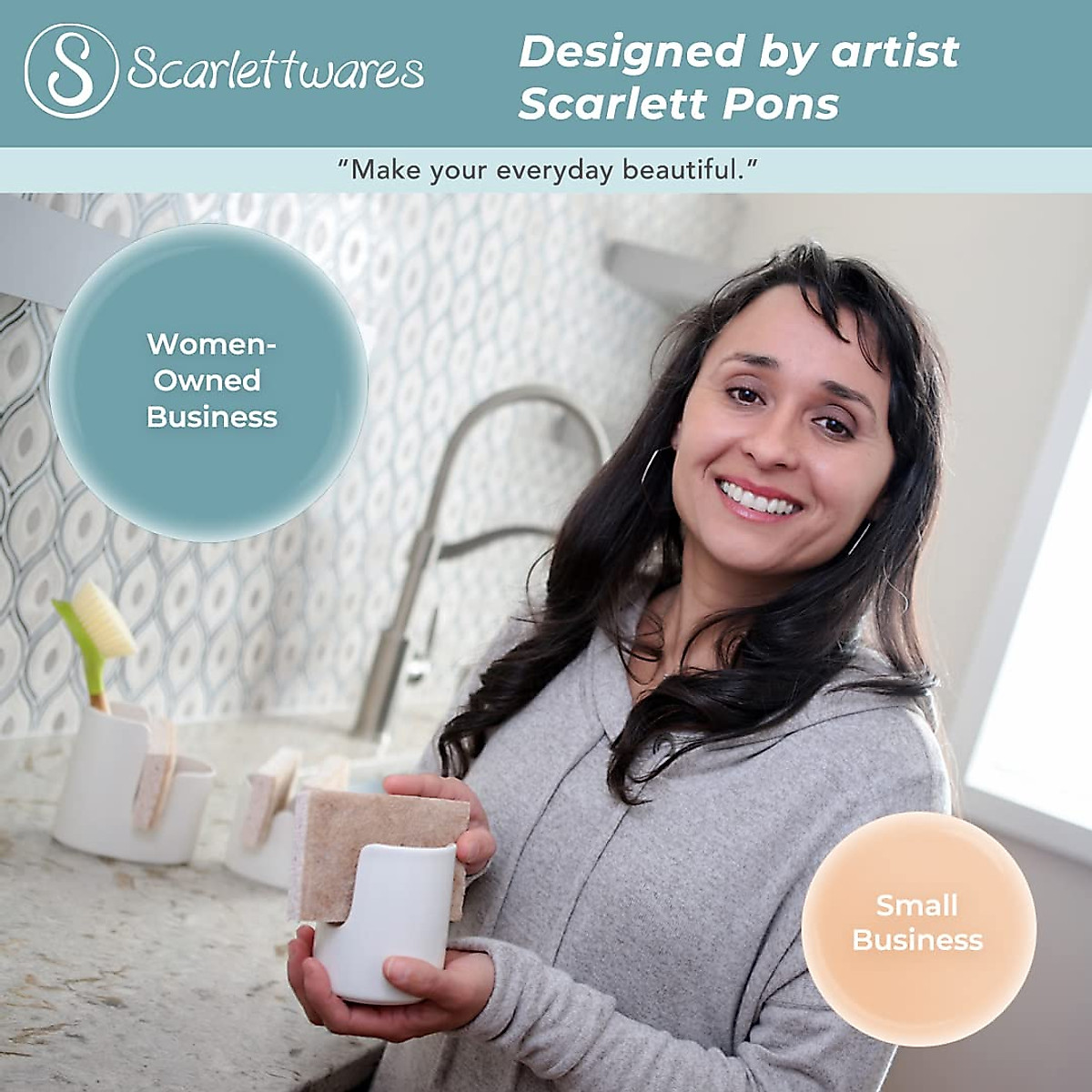 Scarlettwares Ceramic Spoon Rest for Stove Top, Large Spoon Holder For Counter Top, Utensil Spatula Tong Holder, Farmhouse Dishwasher Safe White