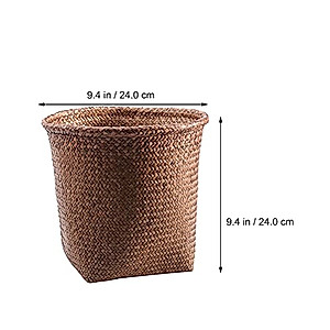 SAFIGLE Small Trash Can Wastebasket Trash Container Woven Waste Basket Trash Bin for Home, Office, Bathroom, Kitchen, Dorms, Under Desk, 26/28/33CM Tiny Trash Can