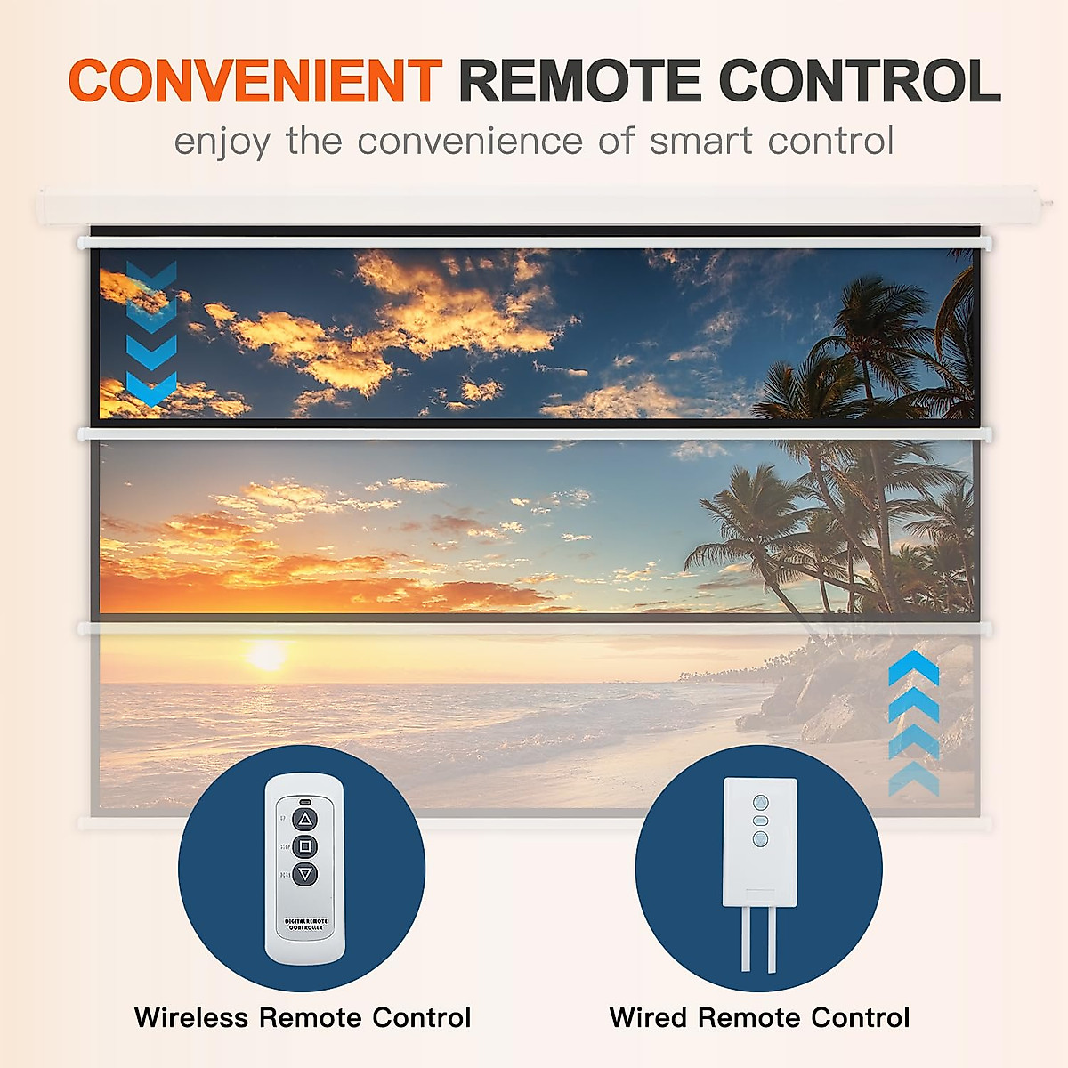 YODOLLA Projector Screen Motorized 100" 16:9, 4K 3D HD Electric Projector Screen Wall Mounted Automatic Ceiling Retractable Drop Down Projection Screen with Remote Movie Screen for Indoor Outdoor Use