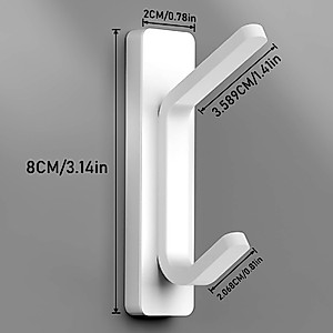 YIGII Utility Hooks/Adhesive Hooks for Hanging, Damage Free Hanging Wall Hooks with Adhesive Strips, Removable Wall Hooks Heavy Duty in Living Spaces, 8 Plastic White Hooks and 8 Adhesive Strips