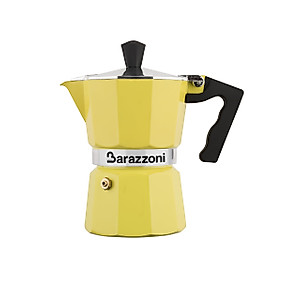 Barazzoni The Yellow Coloured Coffee Maker 3 Cups Product certified by the Accademia Italiana Maestri del Caffè.