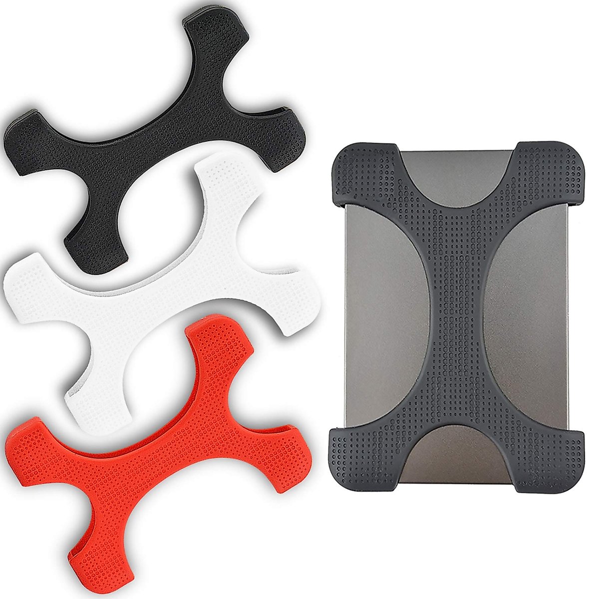 Rancco 3 Pcs Silicone Shockproof HDD Case, Suit for Seagate Backup Plus 3T/4T,Expansion 4T,Game Drive for Xbox One 4T,WD My Passport & Elements 2T/3T/4T/,Toshiba Canvio Advance & Canvio Basics