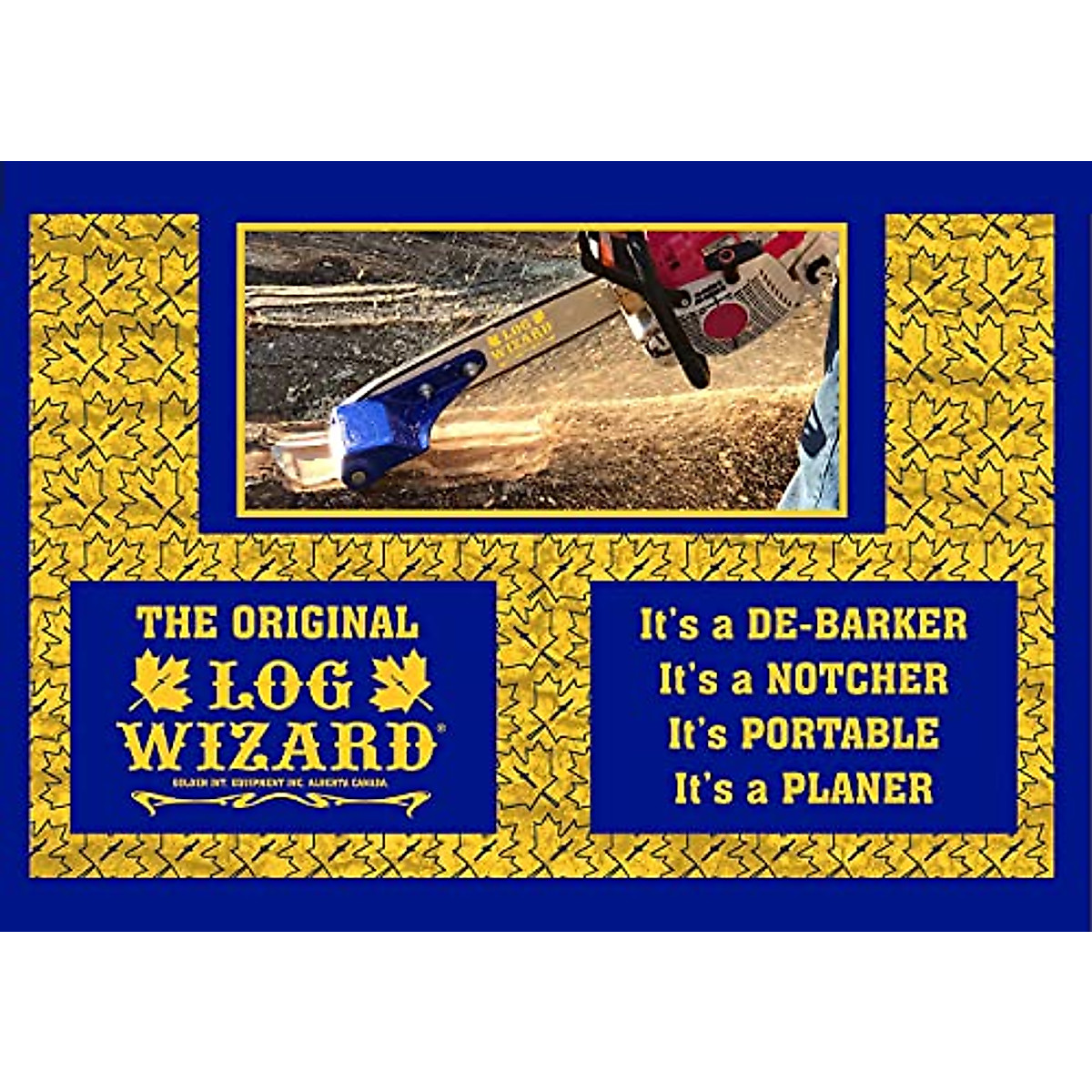 FORESTER Log Wizard Debarking Tool - Chainsaw De-Barker Multisaw Attachment Wood Planer Notching Bark Removal Logging Tools and Equipment Wood Planer Accessories Wood Shaver Model LogW-4000 Hard Case