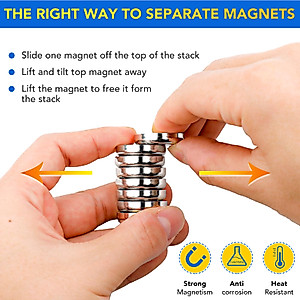 DIYMAG Neodymium Round Base Cup Magnet,60LBS Strong Rare Earth Magnets with Heavy Duty Countersunk Hole and Stainless Screws for Refrigerator Magnets,Office,Craft,etc-Dia 0.98 inch-Pack of 12