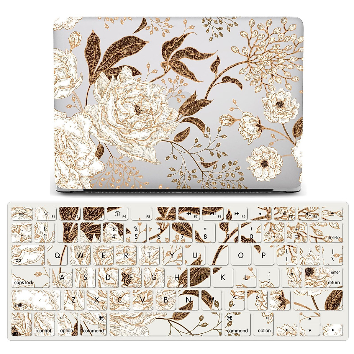 IVY Flower Series Case for MacBook Air 13 with M2 (Models: A2681) Hard Shell Case with Keyboard Cover Set - E