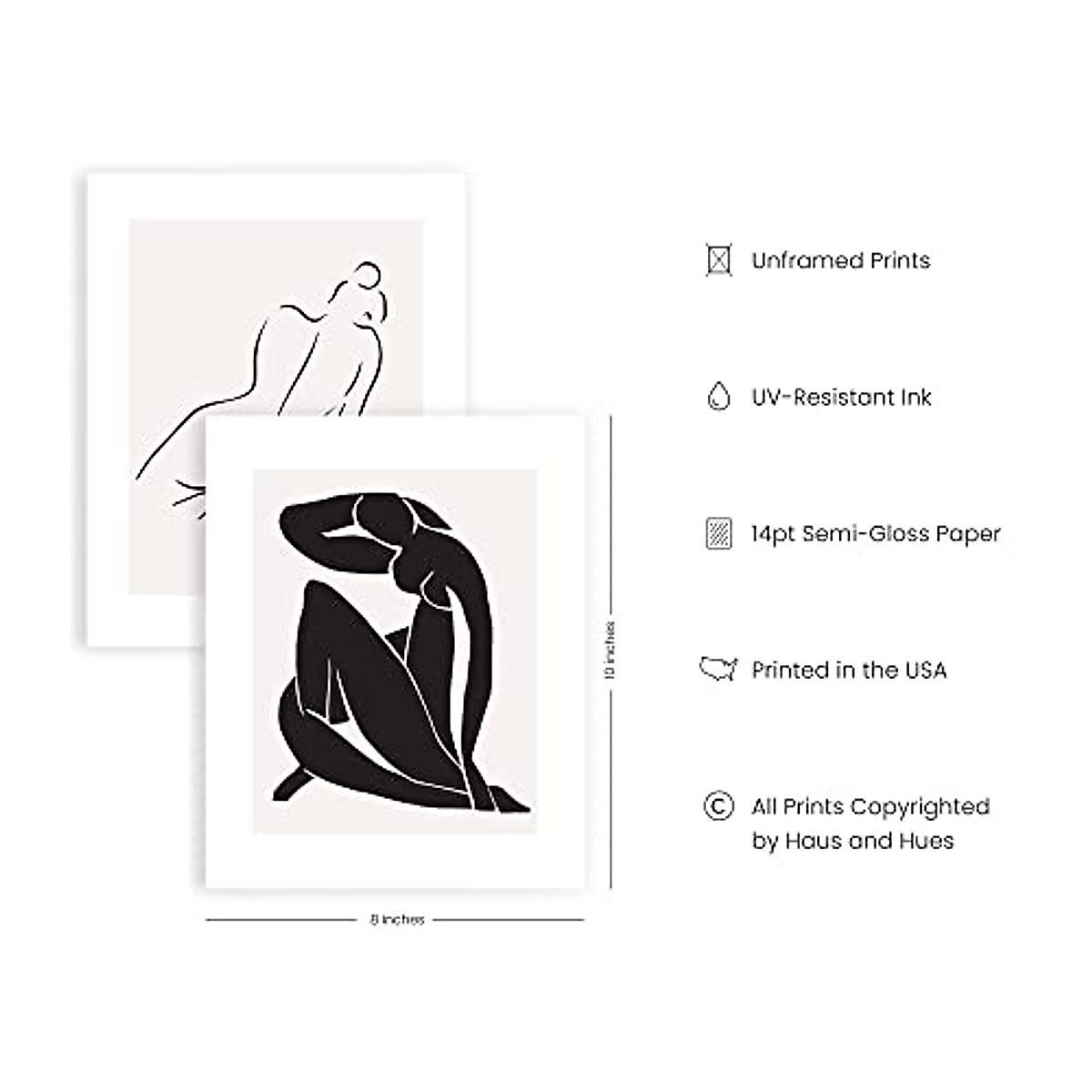 HAUS AND HUES Henri Matisse Posters & Picasso Prints - Set of 6 Matisse Art Posters & Picasso Posters | Henri Matisse Prints Art Exhibition Posters Famous Painting UNFRAMED 8"x10" (w/o Artists Logo)