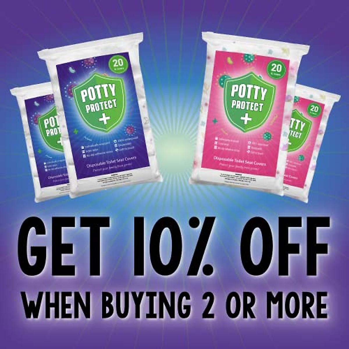 20 Pack Extra Large Disposable Toilet Seat Covers (Floral) by Eli with Love – Toddler Toilet Covers For Full Coverage On Toilet or Potty – Ideal Travel Toilet Seat Covers For Both Kids and Adults