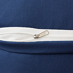 Pack of 2 Dark Blue Outdoor Pillows Waterproof 18x18 Inch Decorative Solid Broadside Square Throw Pillow Covers Outside Pillowcase for Patio Furniture Sunbrella Outdoor Pillows for Balcony Decor